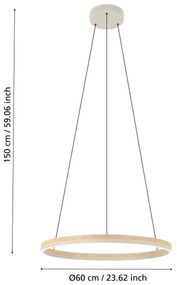 Eglo 39896 - LED Stmívatelný lustr na lanku CADINARO LED/36W/230V 3000K