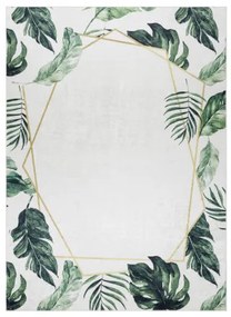 ANDRE mycí kobereček 1168 Monstera odchází, geometrický protiskluz   velikost 160x220 cm | krásné koberce cz