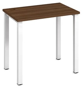 Stůl pracovní rovný 80 cm hl. 60 cm - Hobis Uni UE 800 Dekor stolové desky: ořech, Barva nohou: bílá
