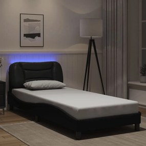 Rám postele s LED bez matrace Hvar černý 90 x 200 cm 3213906