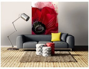 DIMEX | Vliesová fototapeta na zeď Mák MS-2-0150  | 150 x 250 cm | červená, bílá, černá