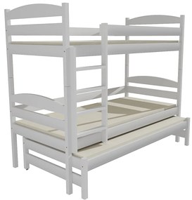 Patrová postel s výsuvnou přistýlkou PPV 009 80 x 200 cm - bílá