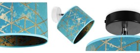 Nástěnné svítidlo WERONA 4, 1x modré textilní stínítko se vzorem, (výběr ze 2 barev konstrukce - možnost polohování), G