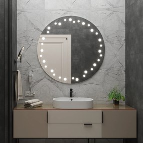 Kulaté zrcadlo do koupelny s LED osvětlením C10 premium