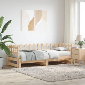 Výsuvná postel 2x (90 x 190) cm masivní borovice,  840391