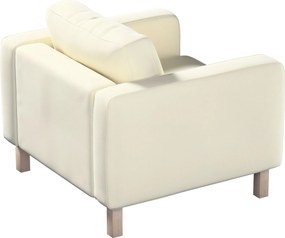 Potah na křeslo IKEA Karlstad, krátký barva krémová látka lesklé, sametová
