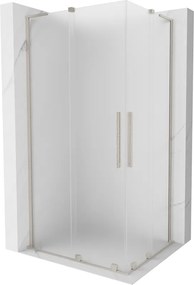 Mexen Velar L Duo, sprchový kout s posuvnými dveřmi 90 x 80 cm, 8mm sklo námraza, broušená ocel, 871-090-080-02-33-97