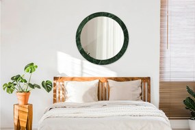 Kulaté dekorativní zrcadlo Zelený mramor fi 80 cm