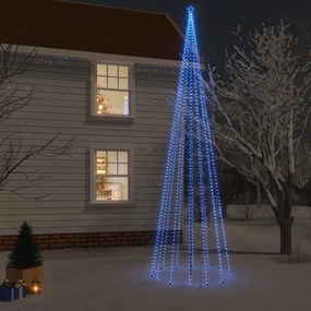 vidaXL Vánoční strom s hrotem 1 134 modrých LED diod 800 cm