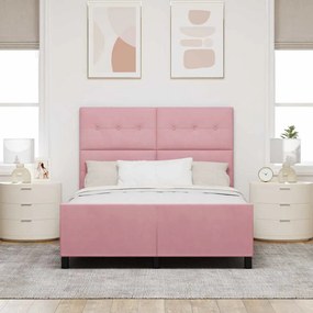 Postel s boxspringem s čelo Růžová 160 x 200 cm samet 3344956