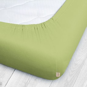 Jersey prostěradlo středně zelené na výšku matrace do 30 cm Velikost: 90 x 200