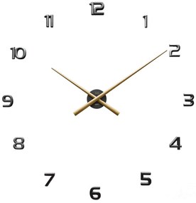 JVD Černo-zlaté nástěnné nalepovací hodiny JVD HT465.5