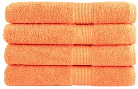 Premium ručníky SOLUND 4 ks oranžové 100 x 200 cm 600 g/m²
