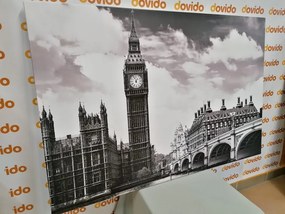 Obraz Big Ben v Londýně v černobílém provedení Varianta: 135x45