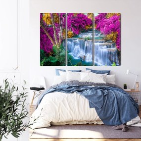 Vícedílný obraz Vodopád V Podzimní Sezóně Nedostatek Nedostatek Přírodní plátno 150x100