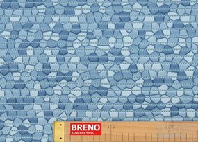 Breno Koupelnová pěnová předložka SOFTY-TEX 79817.9 mozaika, šíře 65 cm, Modrá