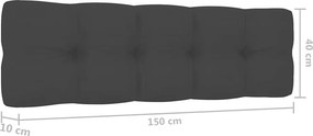 Zahradní lavice antracitové podušky 179cm impregnovaná borovice 3065756