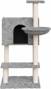 Škrabadlo pro kočky se sisalovými sloupky světle šedé 108,5 cm 171598