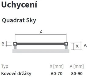 Isan Quadrat Sky 1505 x 500 mm koupelnový radiátor bílý