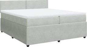 Box spring postel s matrací světle šedá 200x200 cm samet 3290124