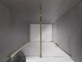 Mexen Velar, posuvné dveře do otvoru 85x200 cm, 8mm čiré sklo, zlatá lesklá, 871-085-000-01-50