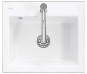 Villeroy & Boch Villeroy Boch SUBWAY: keramický dřez, umyvadlo, 600x510mm pro 1-otvorovou baterii, bílá Alpin CeramicPlus, 330901R1