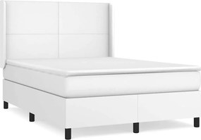 Box spring postel s matrací bílá 140x200 cm umělá kůže 3132382