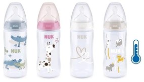 NUK kojenecká láhev FC+Temperature Control 300 ml BOX-Flow Control savička růžová