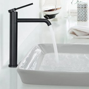 Rea Clif, vysoká umyvadlová baterie h-295, černá matná, REA-B5325