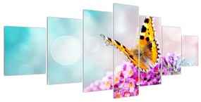 Obraz motýla na květech (210x100 cm)