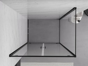 Mexen Exo, výklopná sprchová kabina, dveře 110 cm + boční stěna 80 cm, transparentní sklo, černá, 8182-110-080-70-00