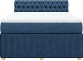 Box spring postel s matrací modrá 160x200 cm textil 3287520