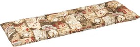 Bellatex Sedák na lavici prošívaný Káva Hnědá,Červená rozměr 40x120 cm