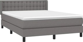Box spring postel s matrací tmavě šedý 140 x 190 cm textil 3130026