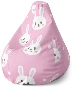 Sedací vak Pear králíčci - dětský, růžová