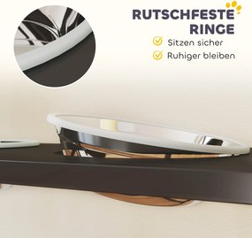 Vyvýšená miska pro psy Výškově nastavitelná miska na krmivo s úložným prostorem Miska na vodu 2 x 800ml nerezové misky 89,5x27x74 cm Černá barva