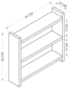 Kuchyňská police COSMIC 44x10 cm bílá