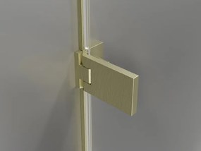 Mexen Lunar-F Duo, skládací sprchový kout 80 x 80 cm, 8mm čiré sklo, zlatý matný profil, 836-080L-080P-55-00