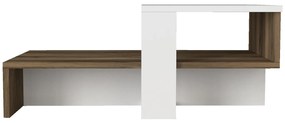 Designový konferenční stolek Jaivan 80 cm bílý / ořech