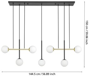 Eglo 390178 - Lustr na lanku PAZ 7xE14/40W/230V zlatá/černá