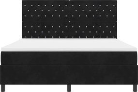 Postel s boxspringem s matrací s čelo Černý 180 x 200 cm samet 3339784