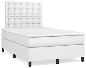 Box spring postel s matrací bílá 120x190 cm umělá kůže 3269978