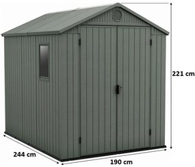 KETER DARWIN 6 x 8 zahradní domek, 190 x 244 x 221 cm, zelený 17210355