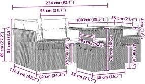 Sada zahradních pohovek 7 ks Béžová [Syntetika]: Poly Ratan 3357033
