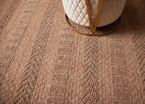 Diamond Carpets India, Ručně vázaný kusový koberec Louve DESP P91 Dust Natural, 80x150, hnědá, chodba / předsíň