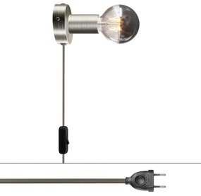 creative cables Spostaluce, nástěnná kovová lampa s vypínačem a zástrčkou Barva: Měď