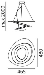 Artemide 1249020A -LED Stmívatelný lustr na lanku PIRCE LED/27W/230V 3000K zlatá