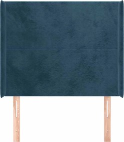 Čelo postele typu ušák tmavě modrá 83x16x118/128 cm samet 3119334