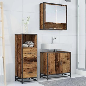 Sada koupelnového nábytku 3 ks Staré dřevo 65 x 33 x 60 cm 3402444