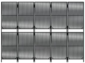 Dělicí stěna 5 panelů černá polyratan,  365380